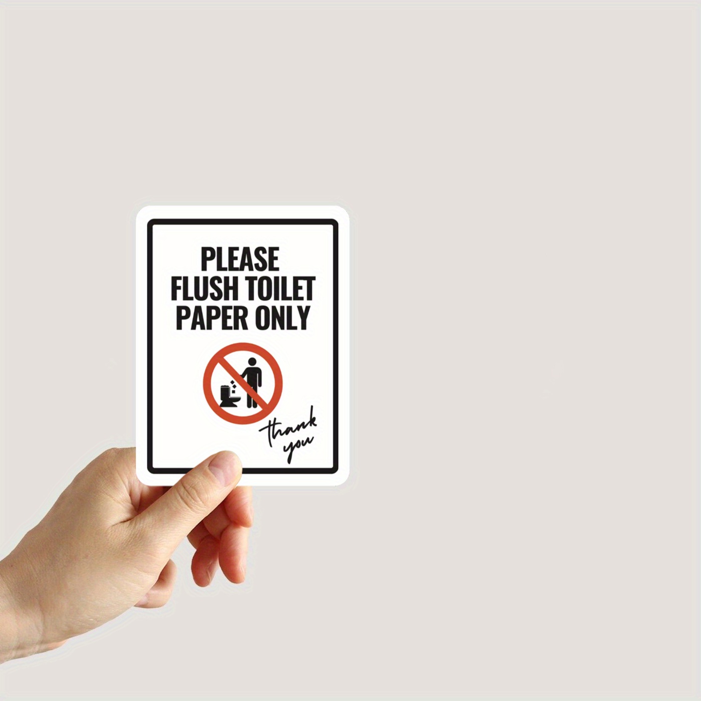 Flush Toilet Paper Only Sign