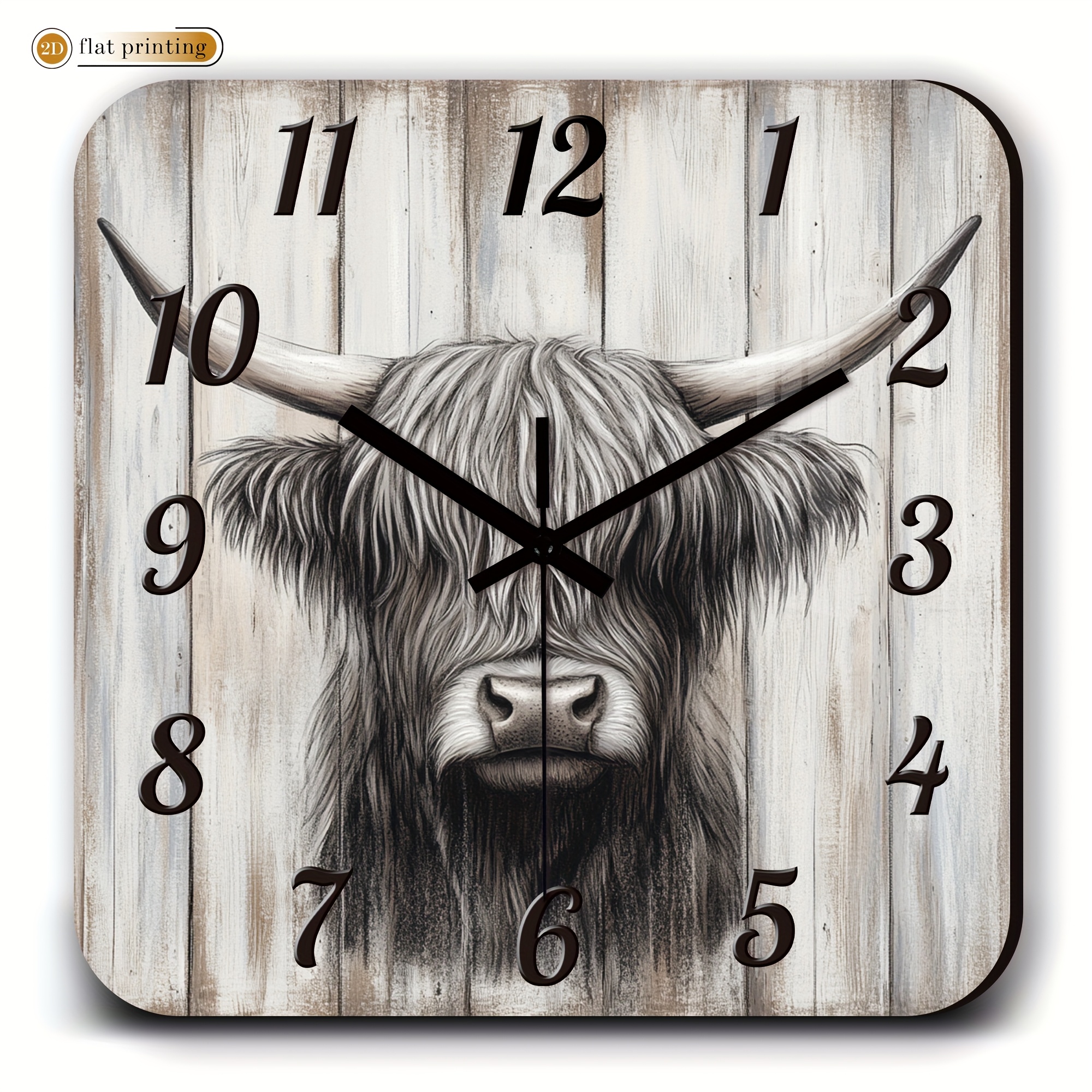 highland cow clock sold on Temu United States