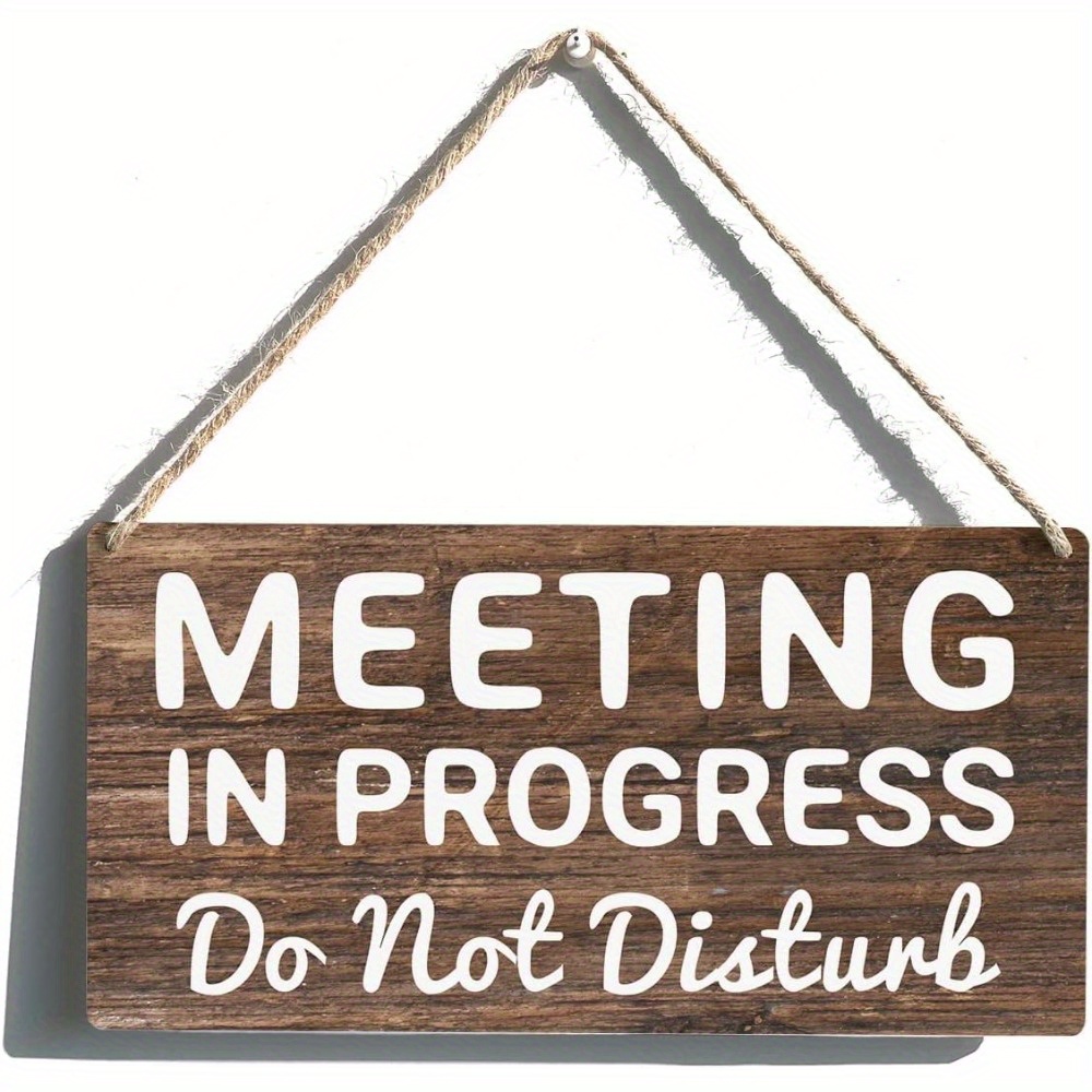 in a meeting sign sold on Temu United States
