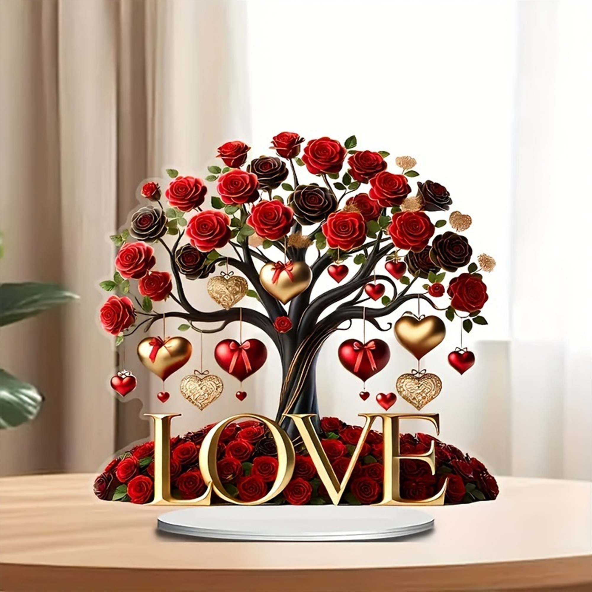 Valentines Day Desk Decorations Cute Tree Signs - Temu