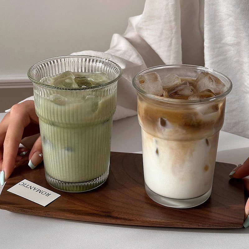 ribbed glass cup sold on Temu United States