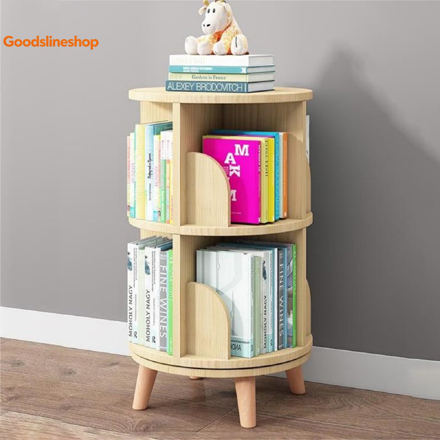 rotating book shelves sold on Temu United States