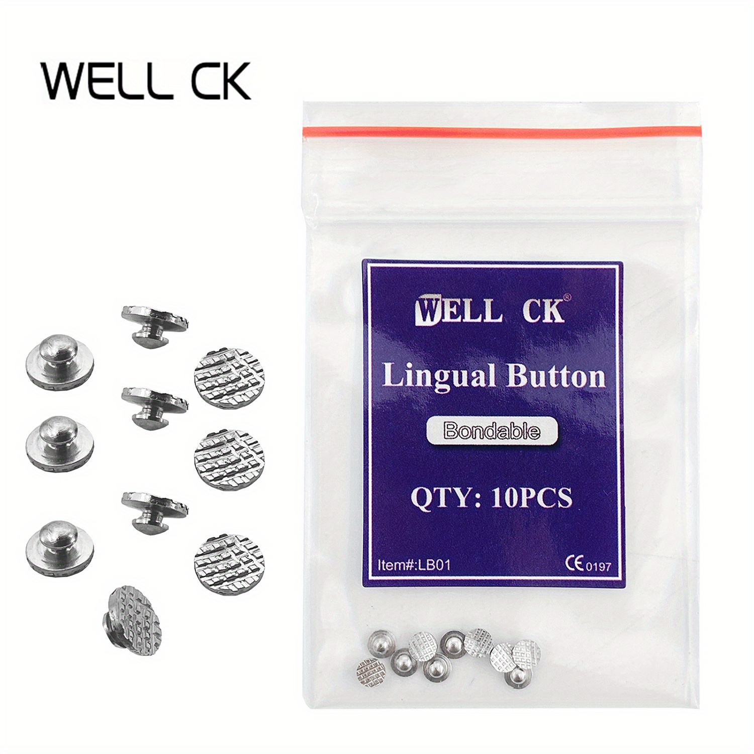 Orthodontic Lingual Buttons Tubes 100Pcs Dental Orthodontic Round ...