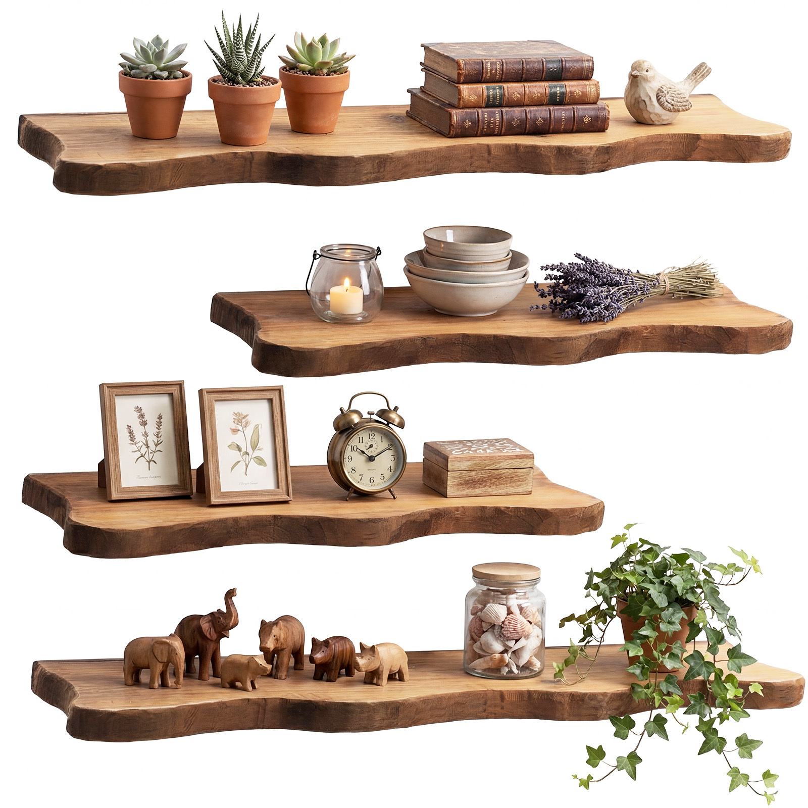 wood floating shelves sold on Temu United States
