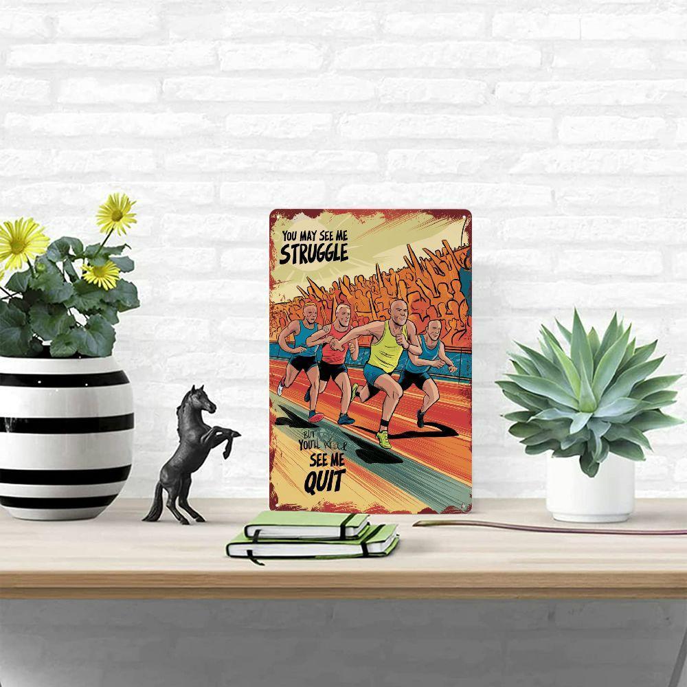 Vintage inspired Metal Rustic Running Group Poster - Temu