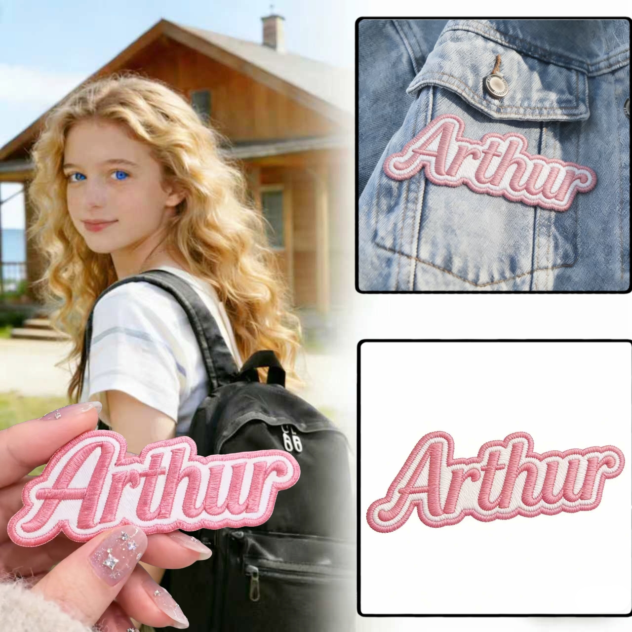custom embroidered name patches sold on Temu United States