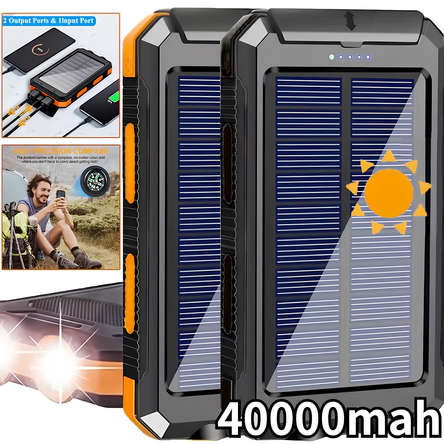 solar charger power bank sold on Temu United States