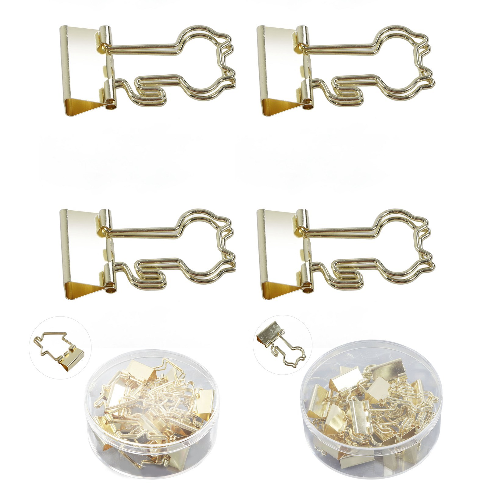 Gold tone Metal Paper Clips Dovetail Tail Office - Temu