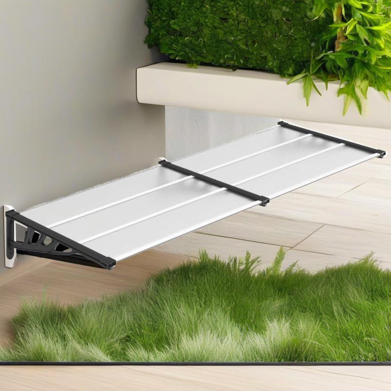 Polycarbonate Door Canopy Black Clear 94. 1x35. Weather - Temu