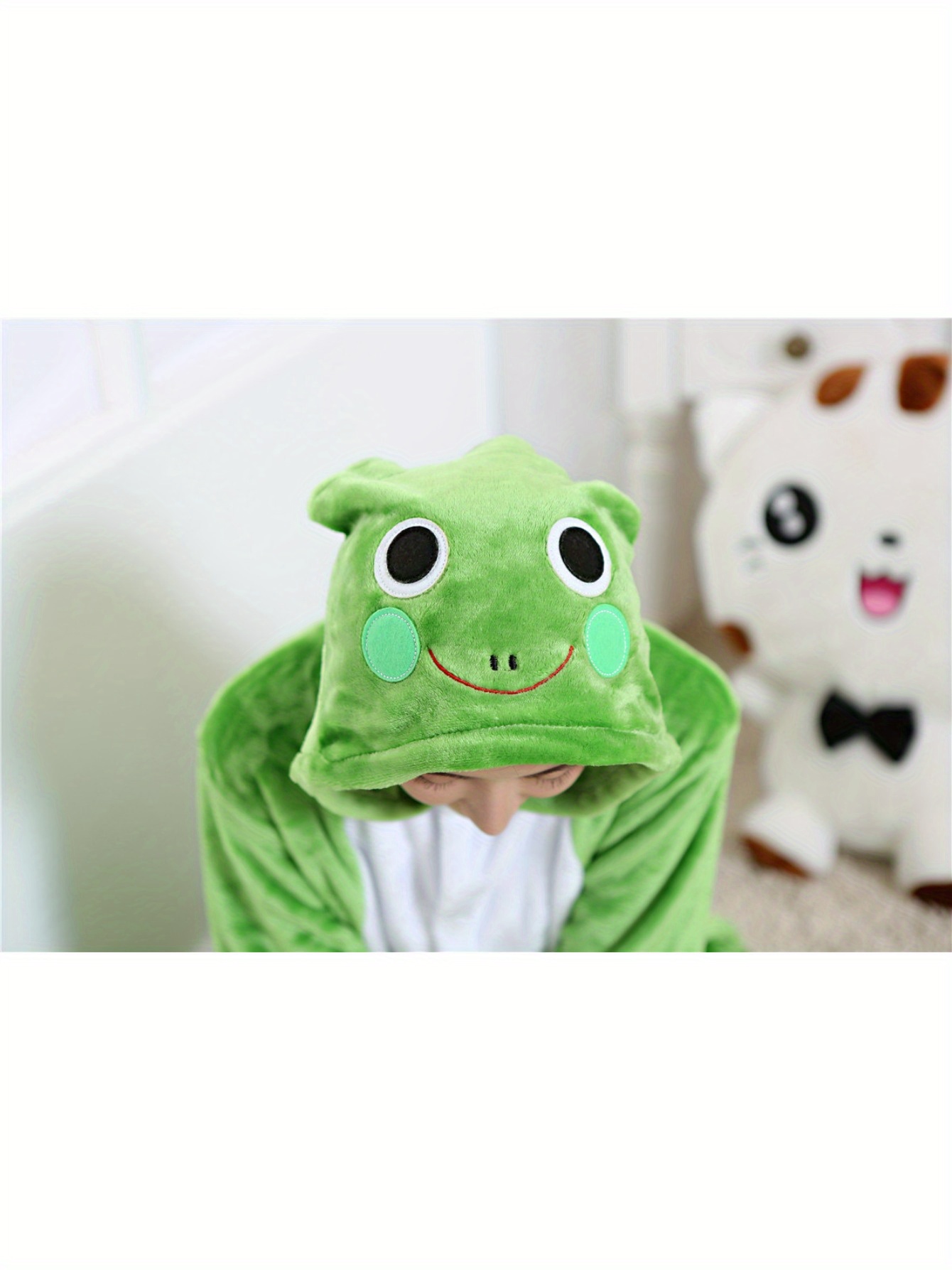 Unisex Cute Frog Onesie Pajamas Flannel Animal Halloween - Temu