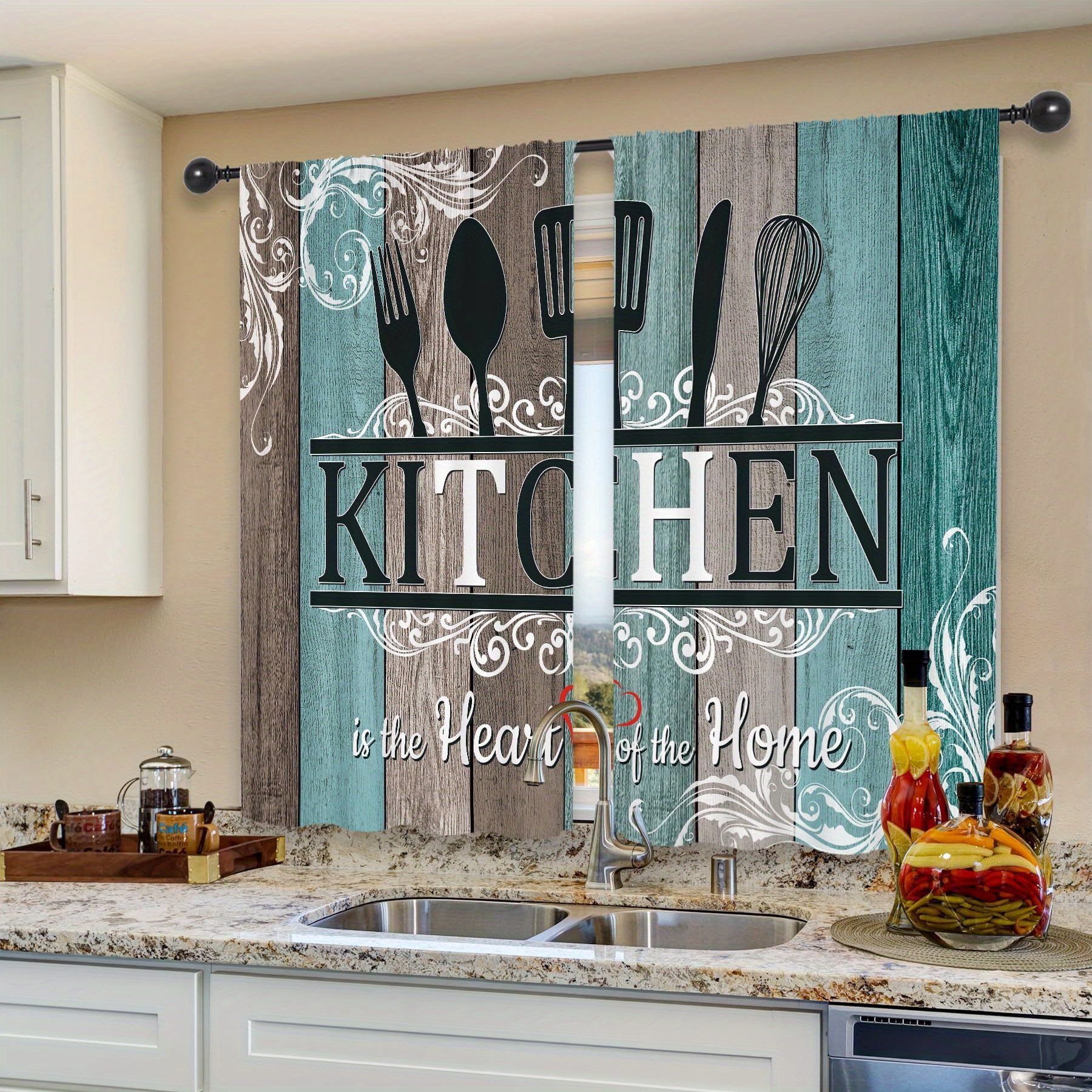 kitchen curtains sold on Temu United States
