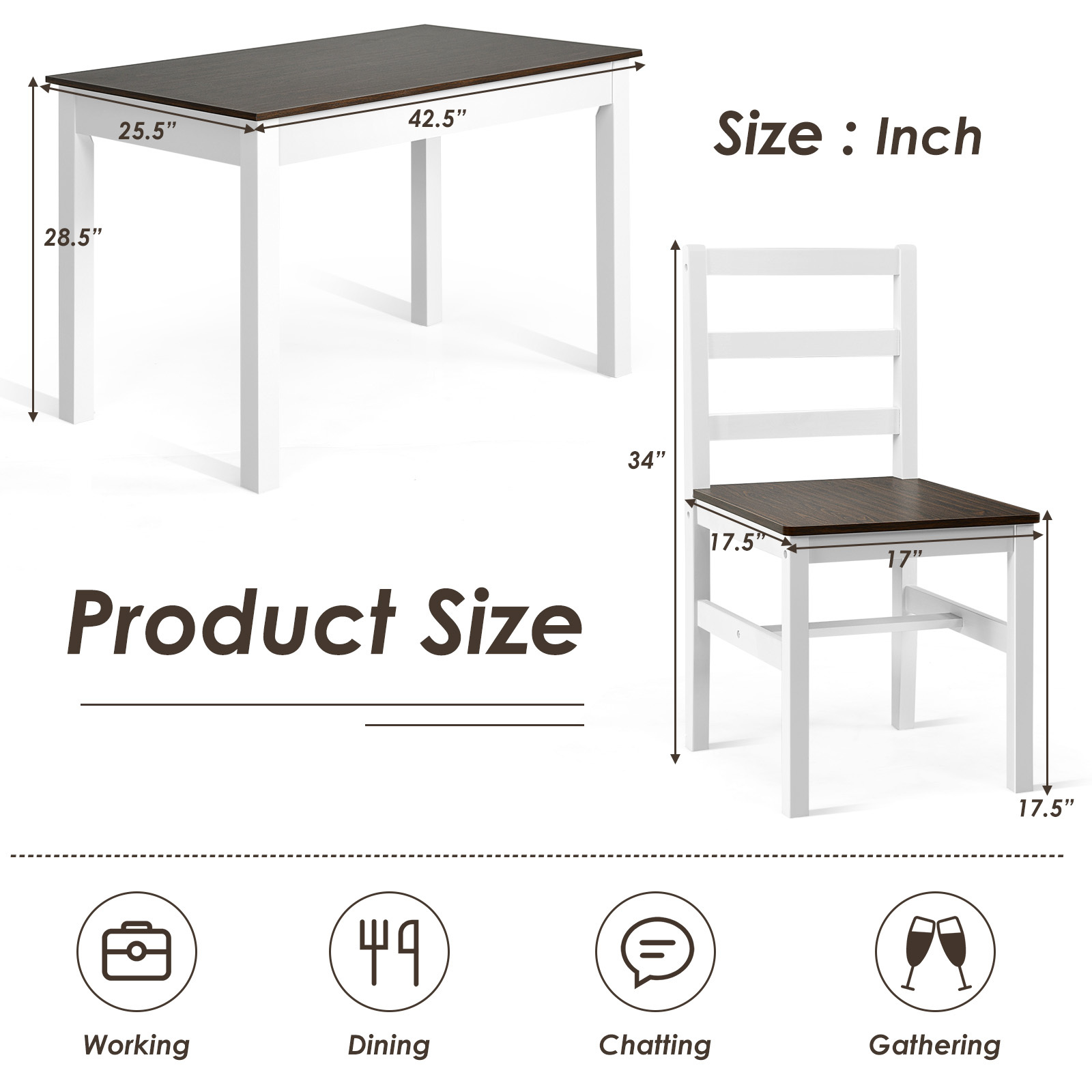 dining set solid pine wood legs modern kitchen - Temu