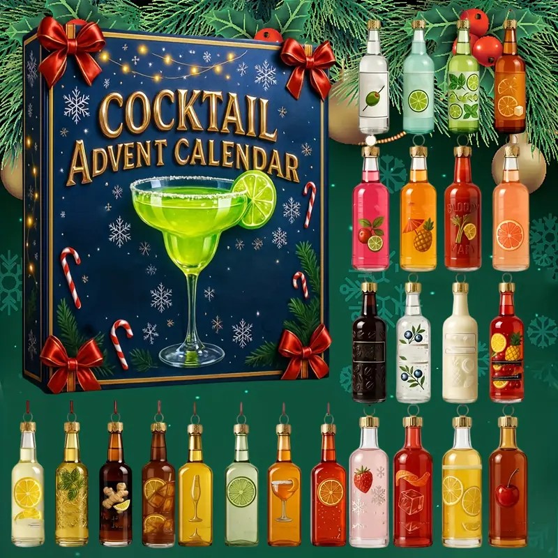 3D Christmas Countdown Calendar with Mini Cocktail Bottles - Multicolor ...