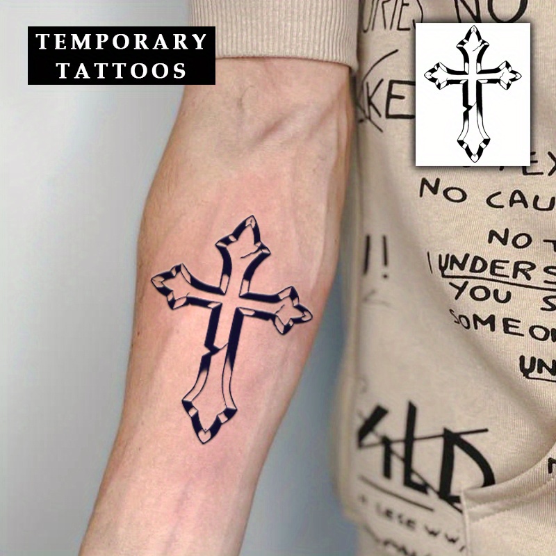 Cross Tattoo On Arm Simple