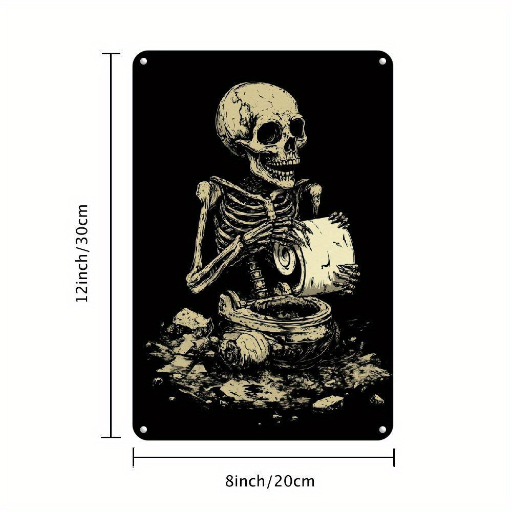 Skeleton Toilet Paper Roll Metal Sign Bar - Temu