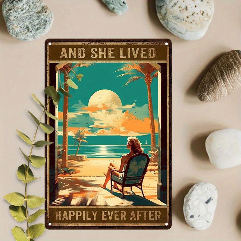 Vintage Beach themed Metal Sign Rustic Aluminum - Temu