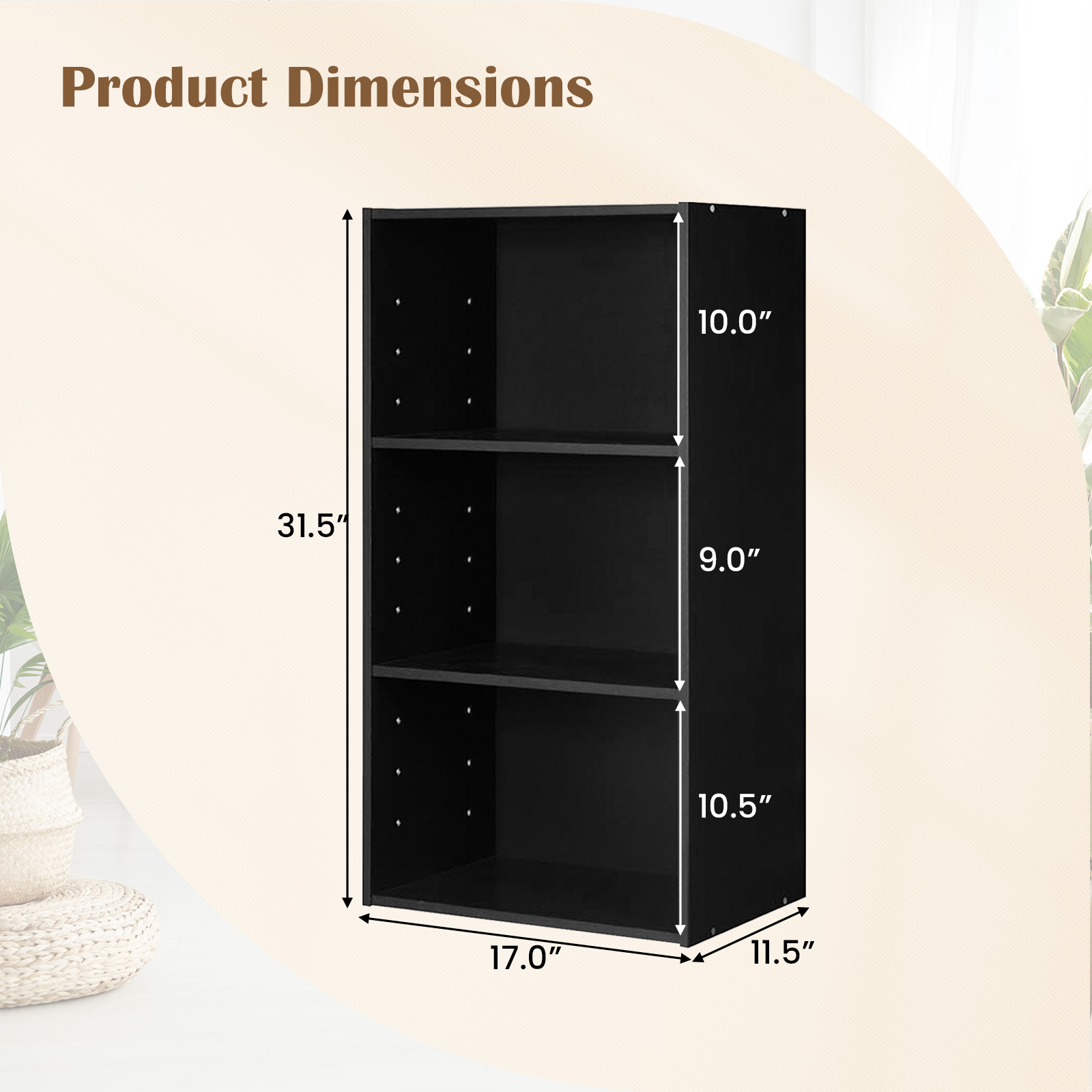 3 tier Open Shelf Bookcase Cube Organizer Adjustable - Temu