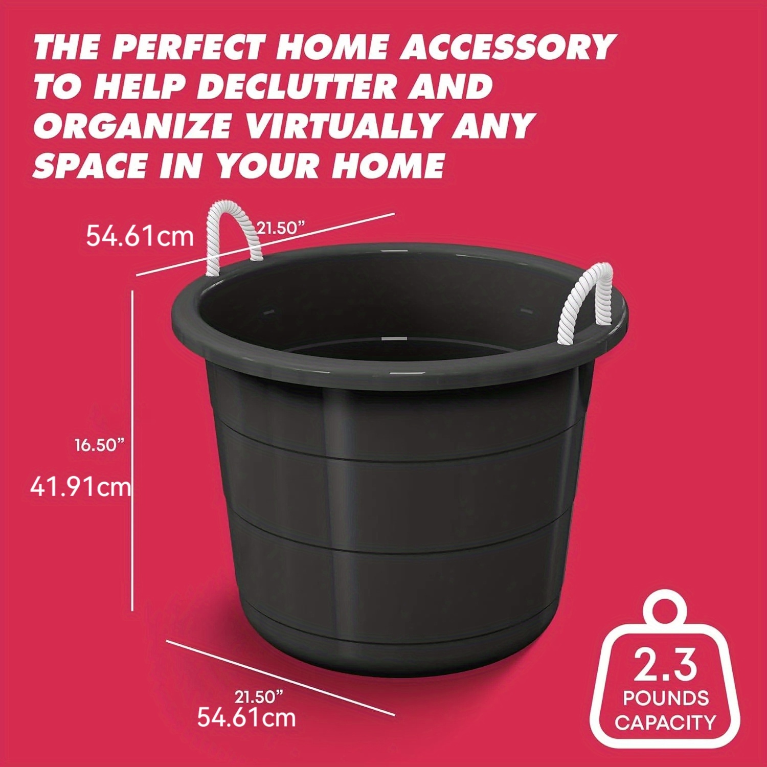 Flexible 17 Gallon Plastic Storage Bucket Rope Handle Multi - Temu