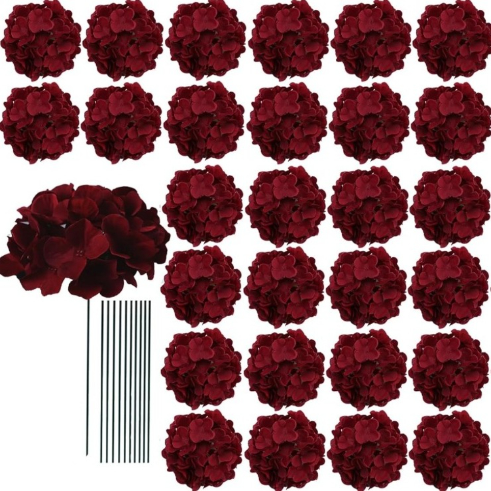burgundy artificial flowers sold on Temu United States