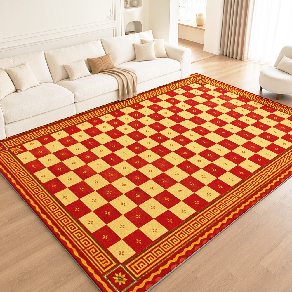 checkerboard area rug sold on Temu Australia