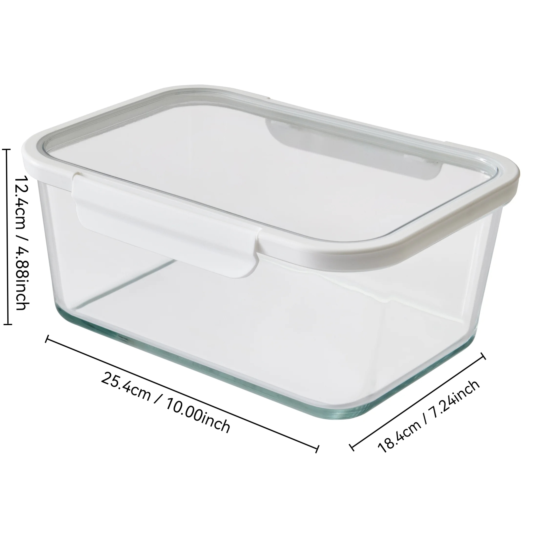 14 cup Rectangular Glass Food Storage Containers Lids - Temu