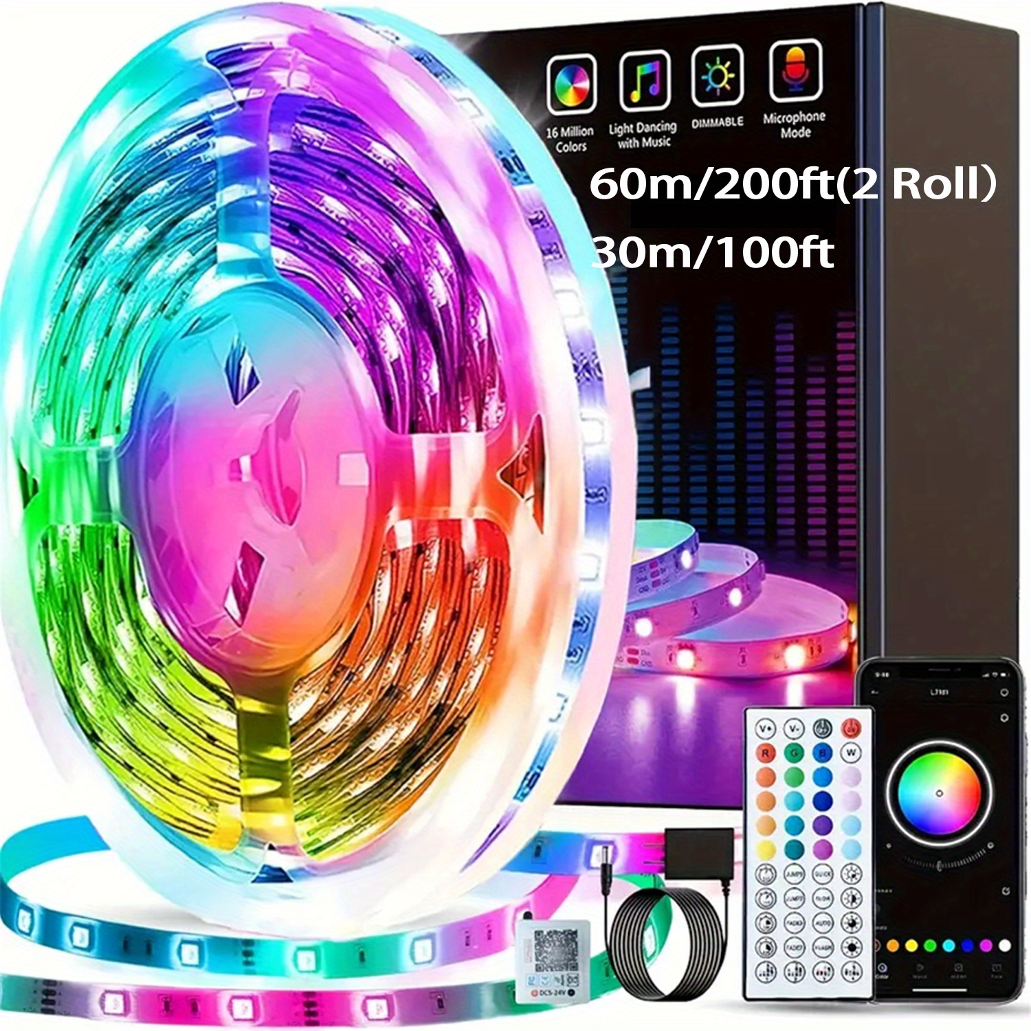 led lights sold on Temu United States