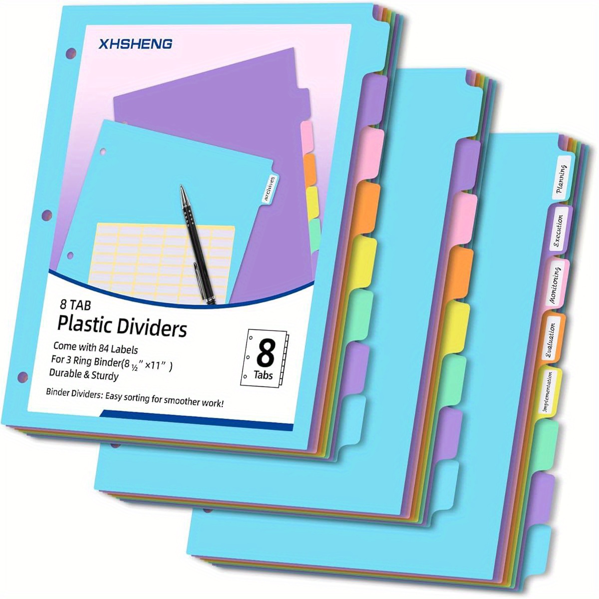 Plastic Dividers For Folders 3 Sets) Pink Binder Dividers For 3 Ring ...