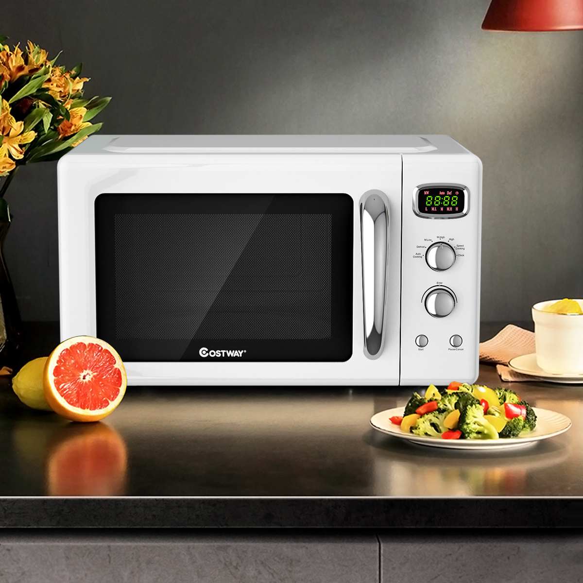0.9cu.ft. Retro Countertop Mini Microwave Oven 8 - Temu