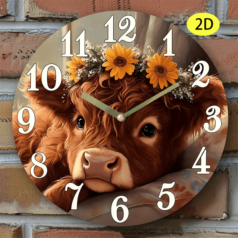 highland cow clock sold on Temu United States