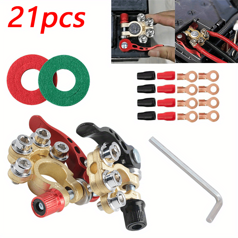 Battery Cable Adapter 2PCS Brass Battery Post Extenders - Quick Release ...
