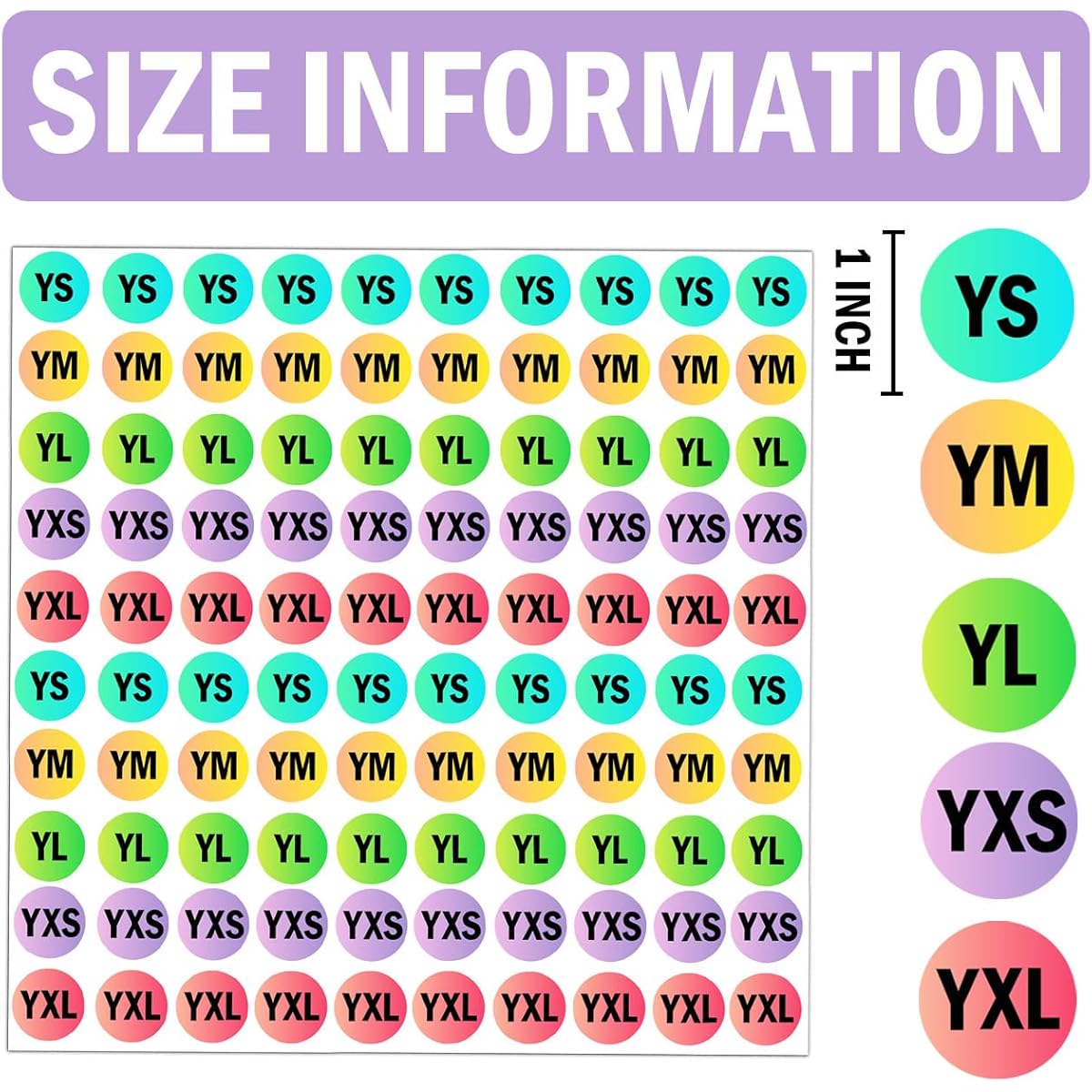 clothing size chart sold on Temu United States