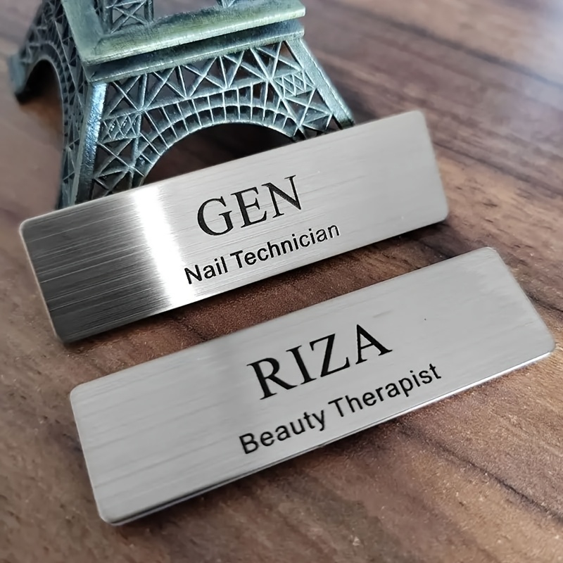name badge sold on Temu United States