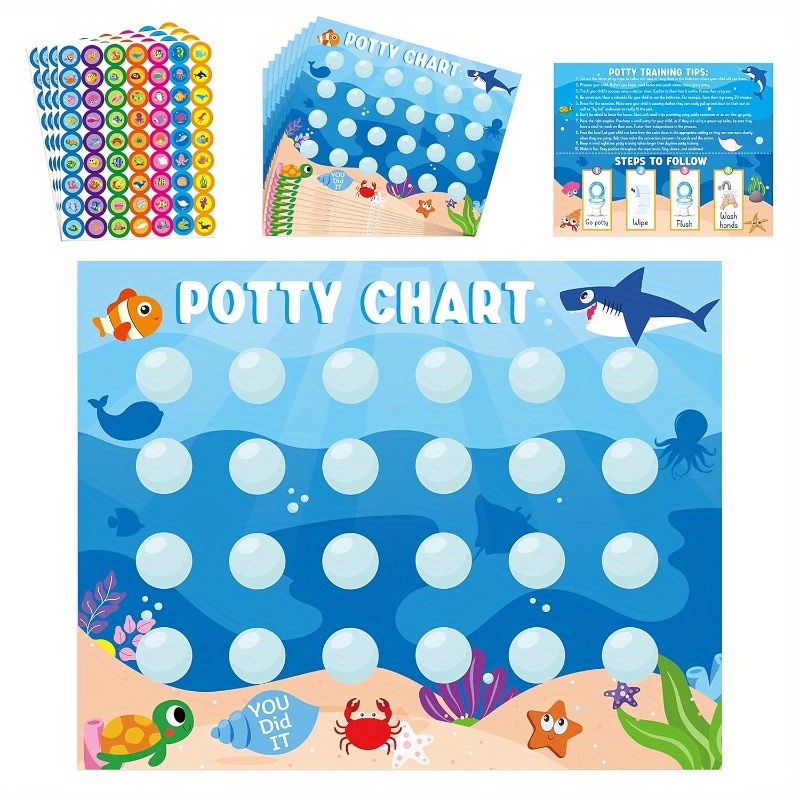 Potty Sticker Chart Potty Training Reward Sticker Chart Kit ...