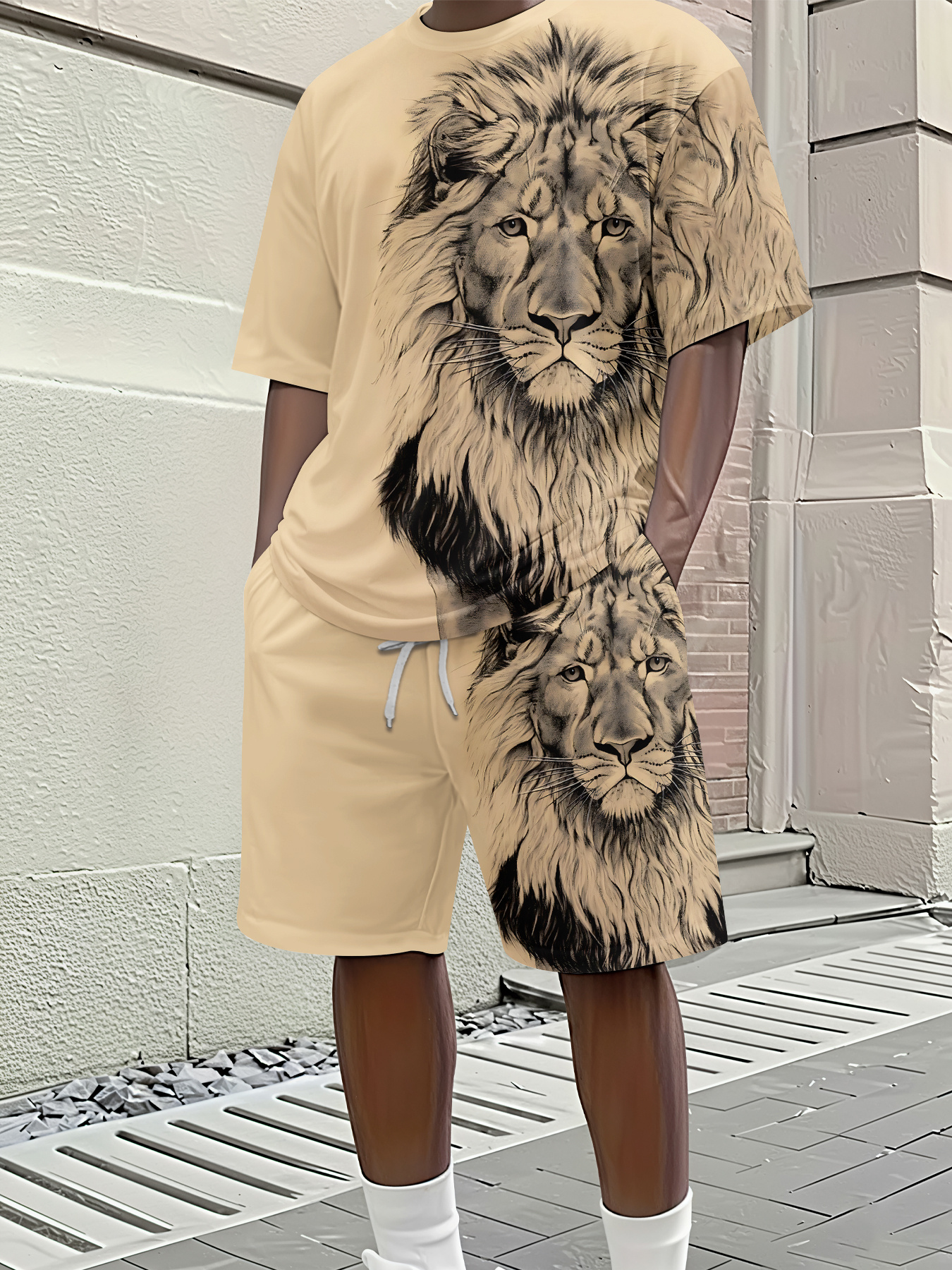 mens two piece short sets sold on Temu United States