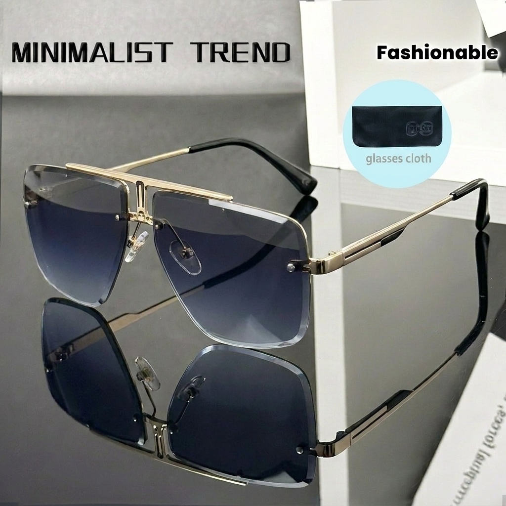 rimless sunglasses sold on Temu United States