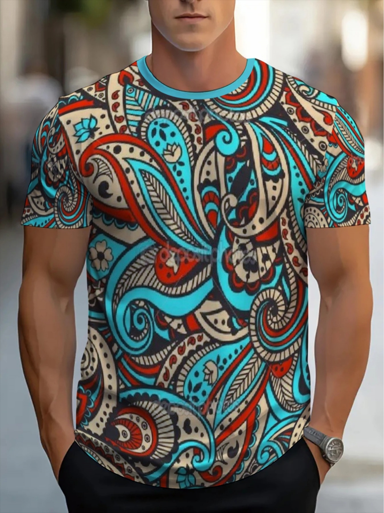 mens paisley shirts sold on Temu United States