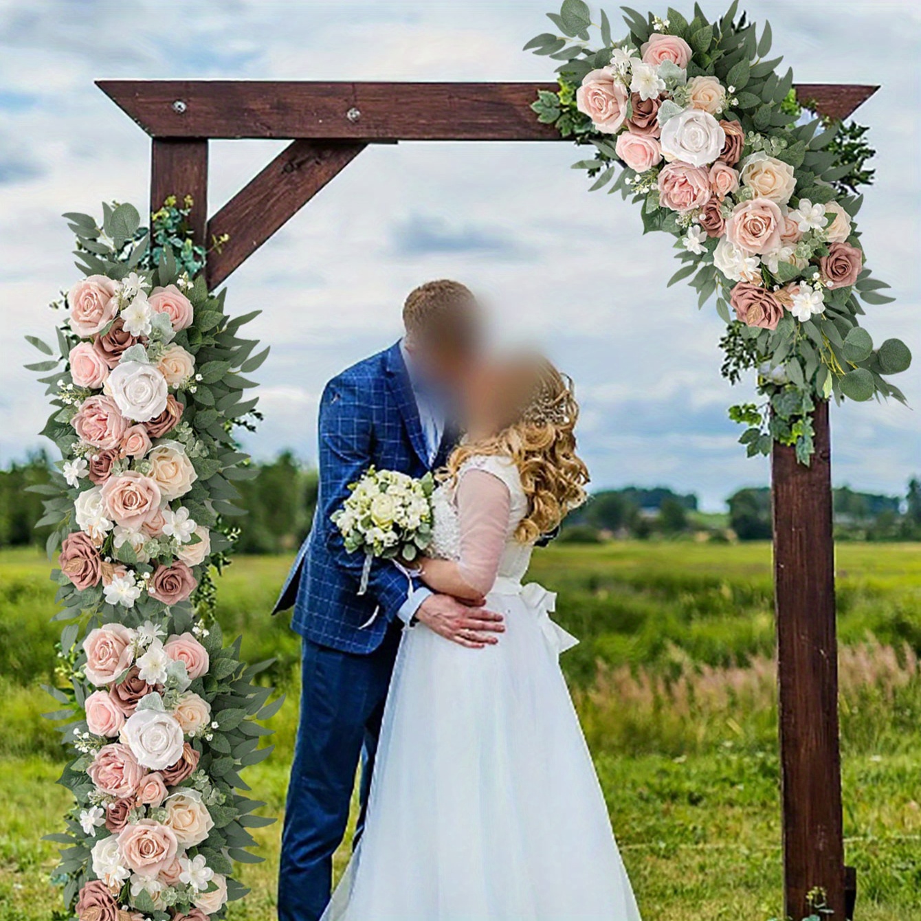 Rose Wedding Arch Flowers Artificial Flower Pink - Temu