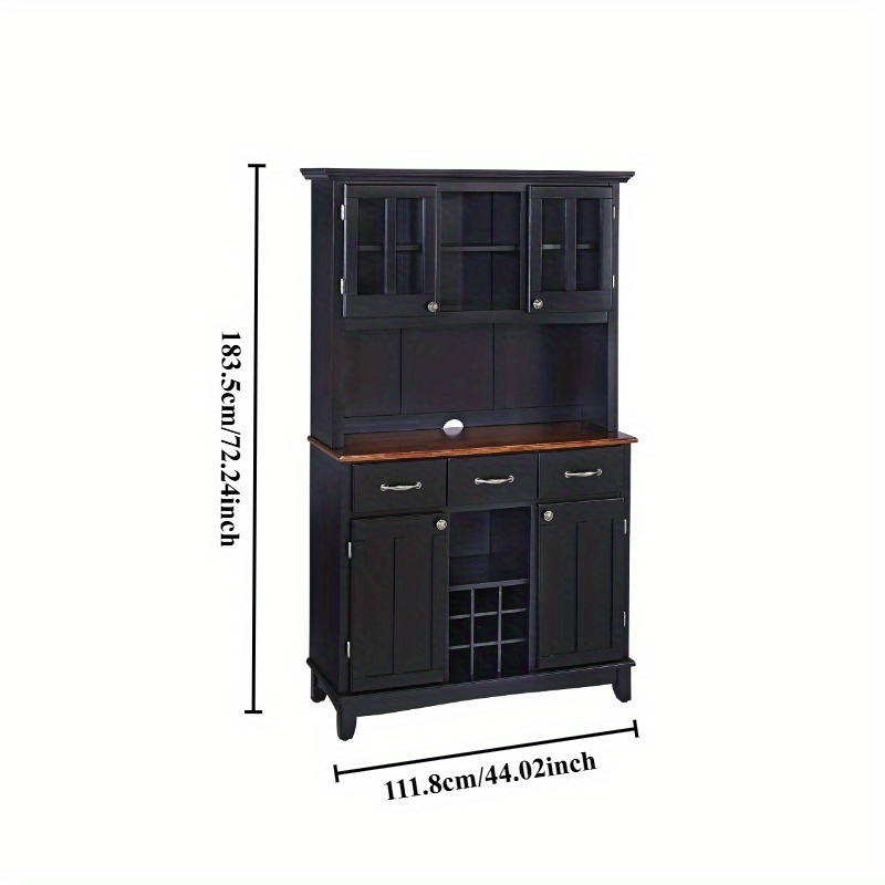 Sideboards Buffets Credenzas Server Hutch Black Features - Temu