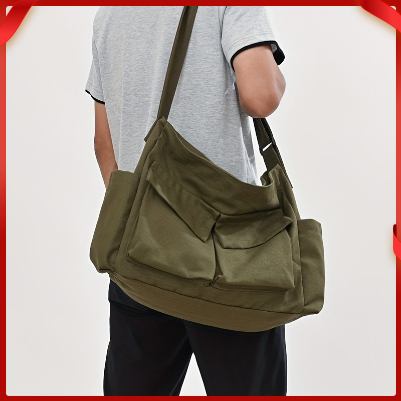 brown messenger bag sold on Temu United States