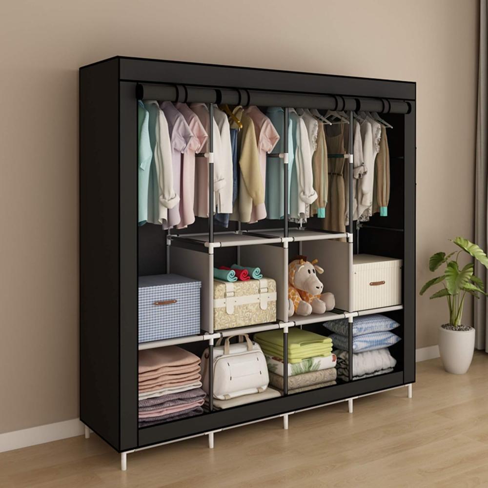 Portable Closet Wardrobe Clothes Rack Storage Organizer - Temu