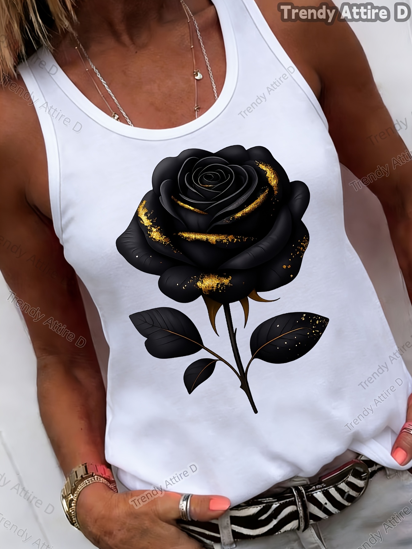 black rose shirt sold on Temu United States
