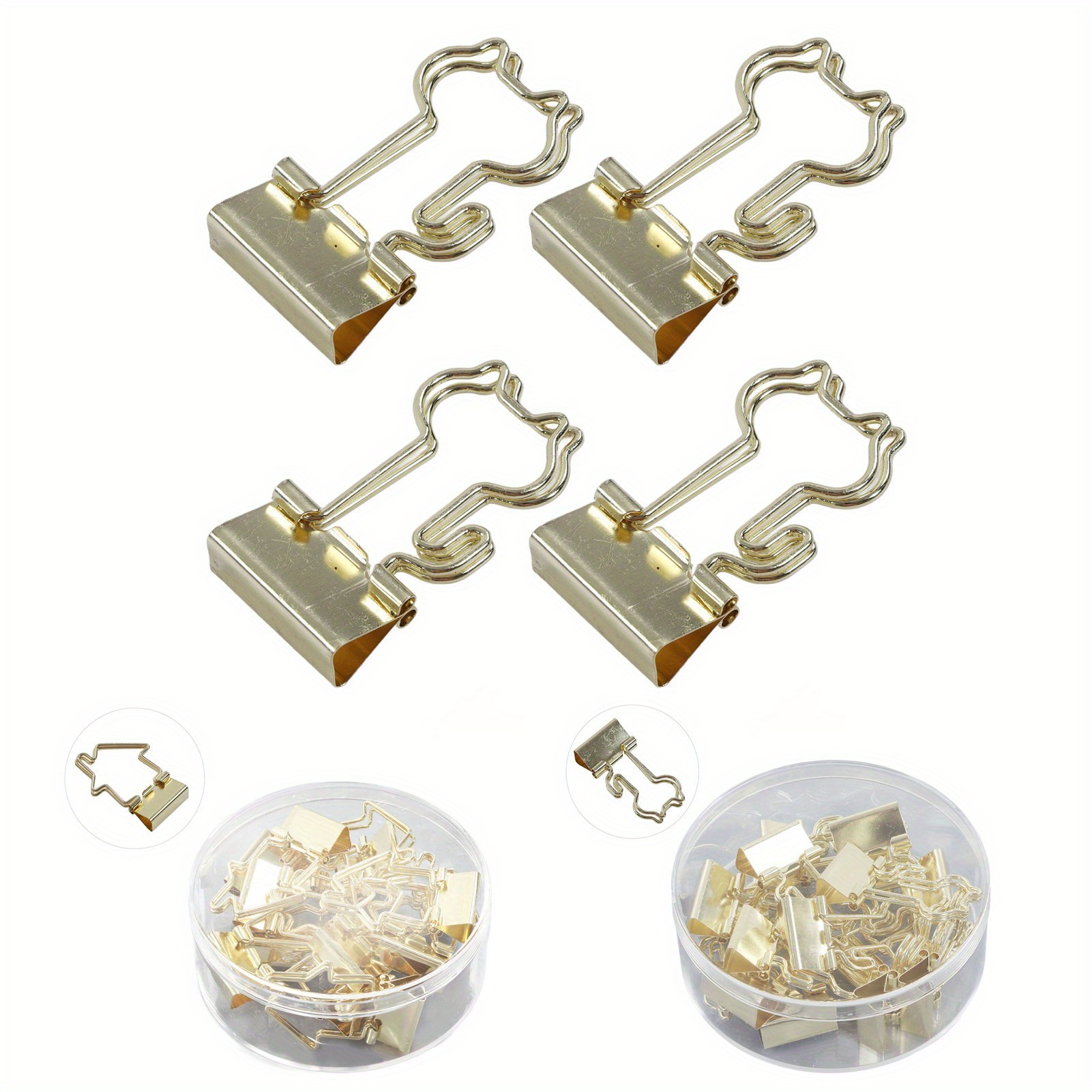 Gold tone Metal Paper Clips Dovetail Tail Office - Temu