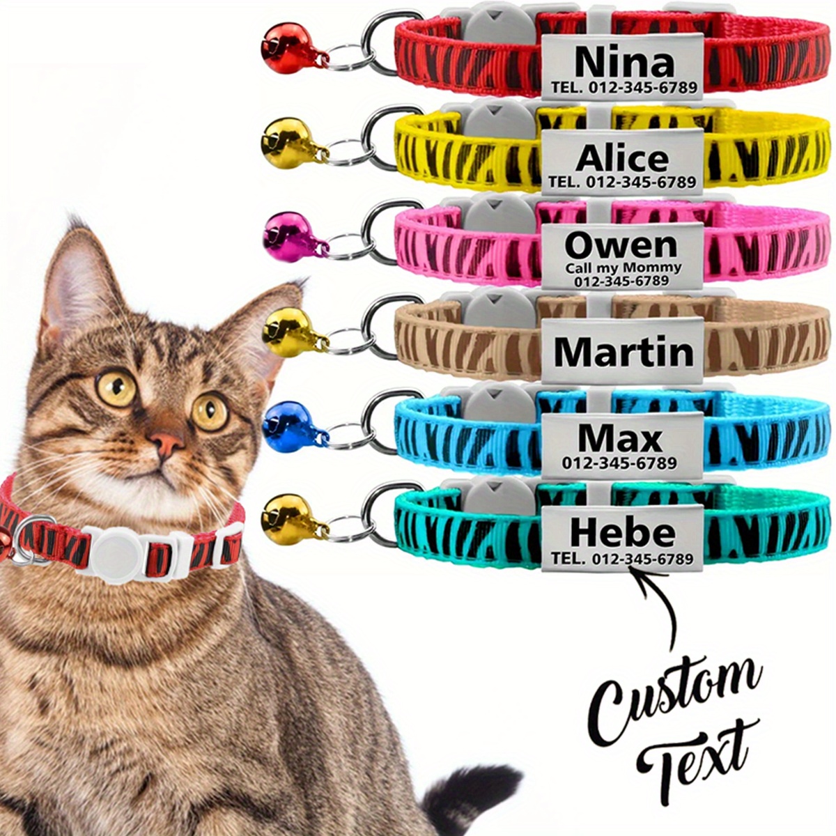 Cat Collars And Tags Cat Collar With Name Tag Sold On Temu United