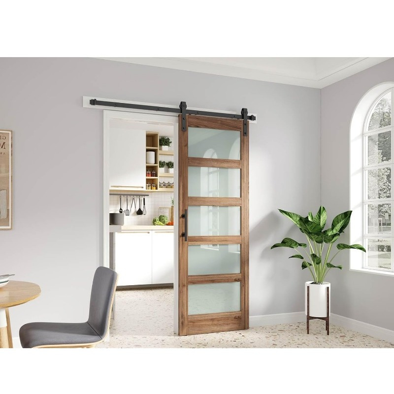 Barn Door Barn Door Hardware Kit Included 5 panel Frosted - Temu