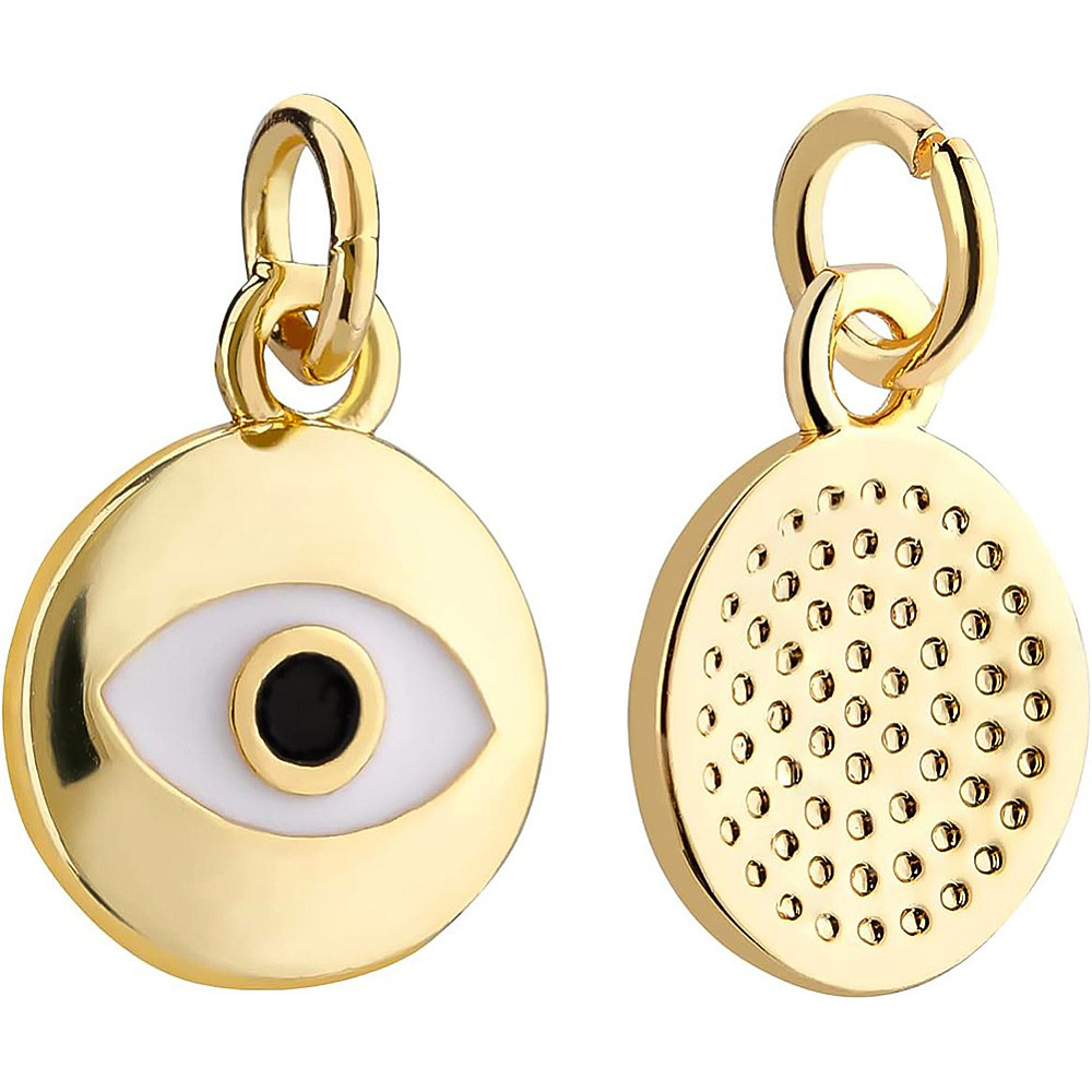 Brass Evil Eye Enamel Charms Round Pendant Jump Rings - Temu