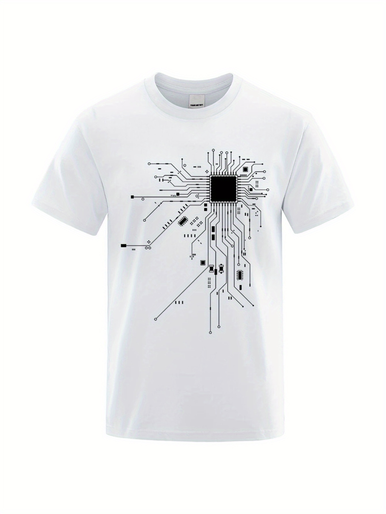 Cpu Processor Circuit Diagram T Shirt Men Summer Cotton T - Temu