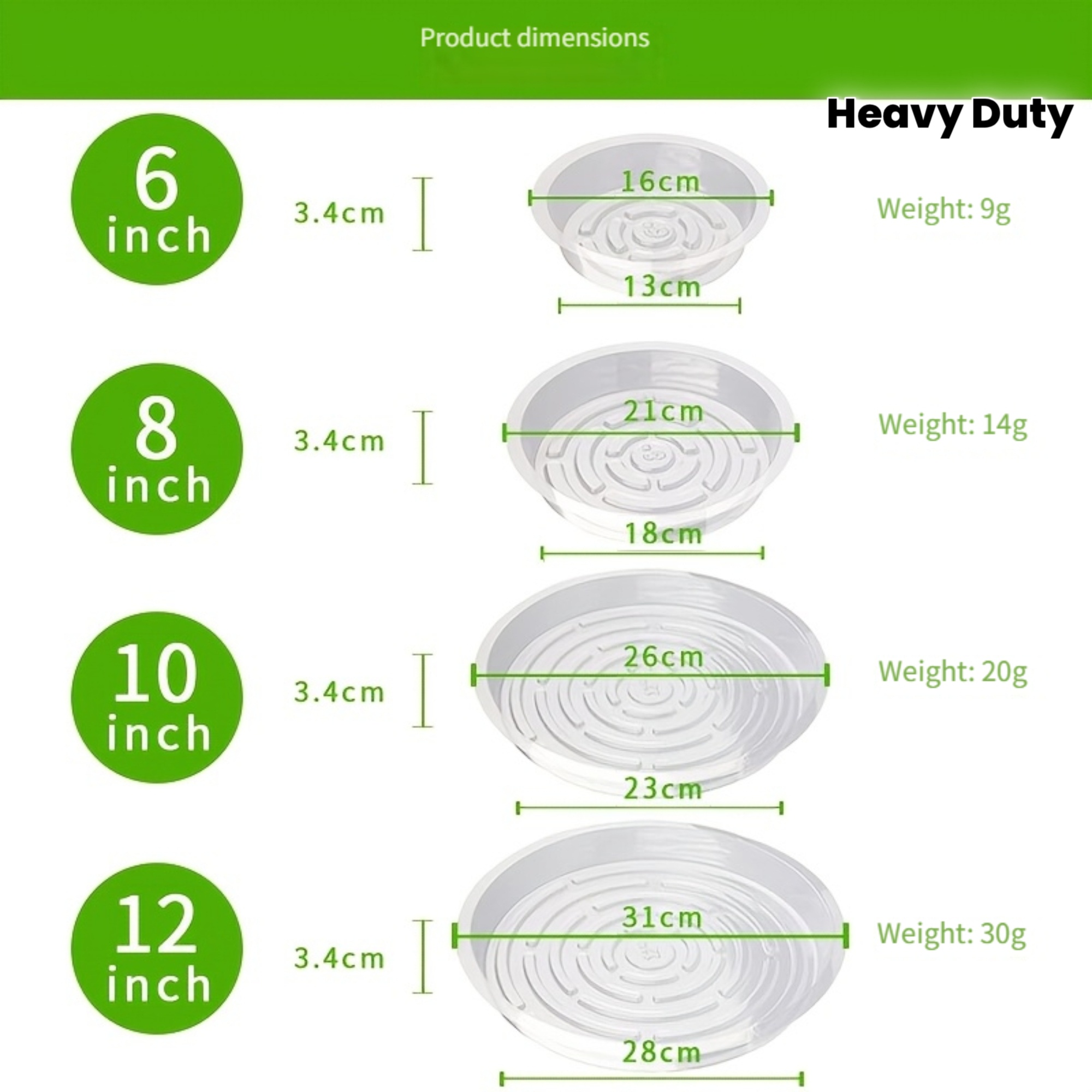 plastic drip trays for plant pots sold on Temu United States