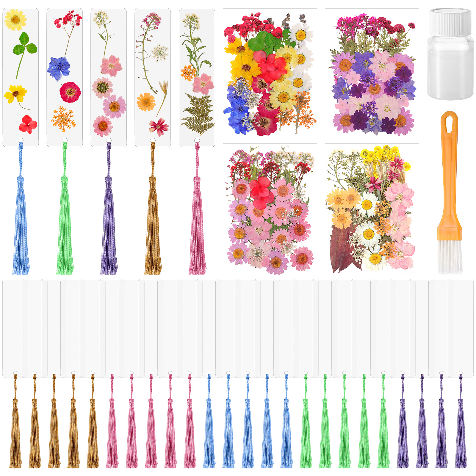 pressed flower bookmark sold on Temu United States