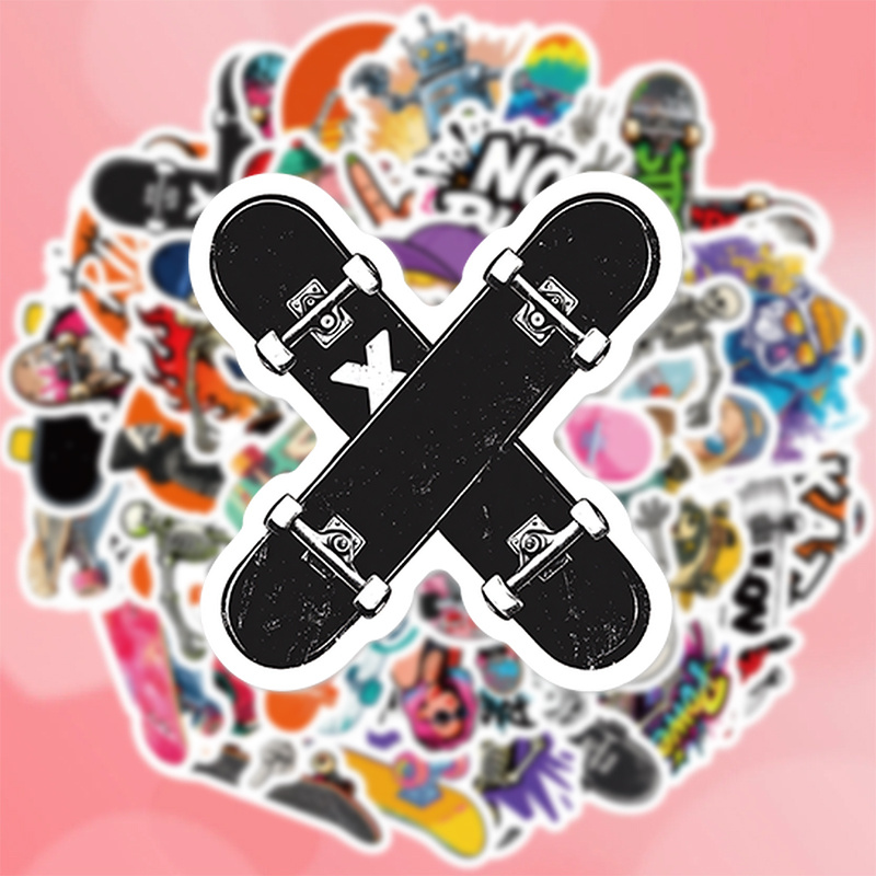 skateboarding stickers sold on Temu United States
