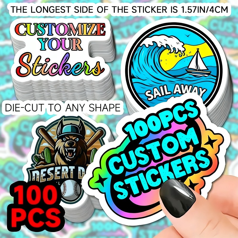 custom stickers sold on Temu Australia